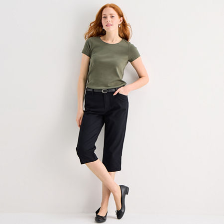 Click here for St. Johns Bay Womens Mid Rise Capri Pant  14  Blac... prices