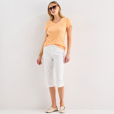 Click here for St. Johns Bay Womens Mid Rise Capri Pant  12  Whit... prices