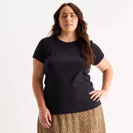 Click here for St. Johns Bay Womens Crew Neck Short Sleeve Plus T... prices