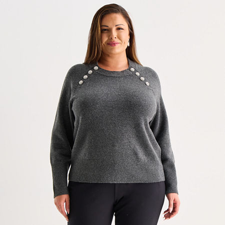 Click here for Liz Claiborne Plus Womens Crew Neck Long Sleeve Pu... prices