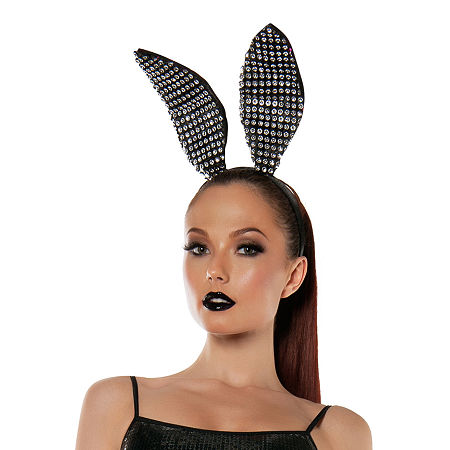 Click here for Womens Sparkle Bunny Ears Costume  One Size  Black prices