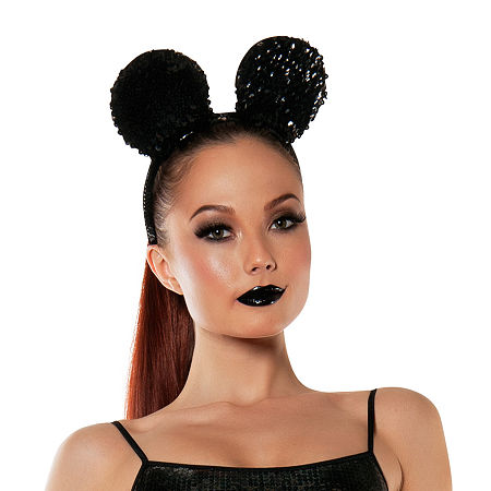 Click here for Womens Sequin Mouse Ears Costume  One Size  Black prices