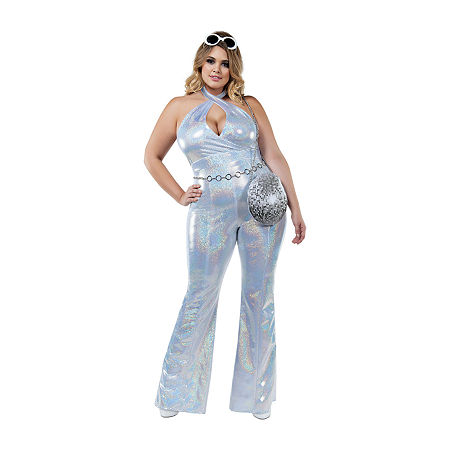 Click here for Womens Plus Disco Honey Costume  1x  Silver prices