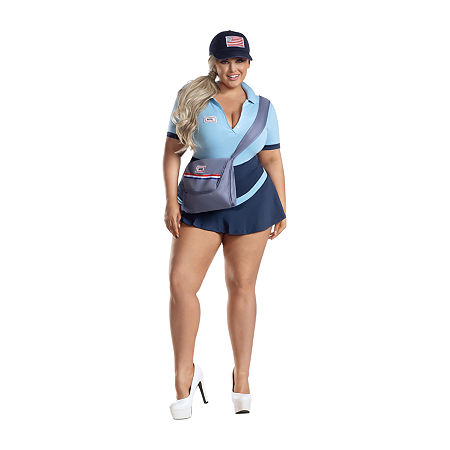 Click here for Womens Plus Postal Honey Costume  1x  Blue prices