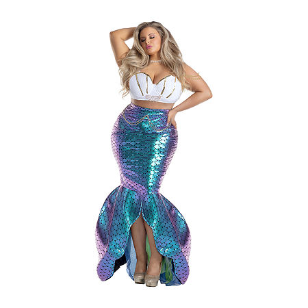 Click here for Womens Plus Under Sea Mermaid Costume  1x  Blue prices