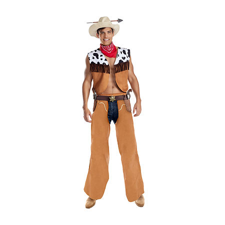Click here for Mens Wild West Hunk Costume  Large  Brown prices