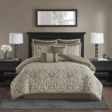 Madison Park Odette Jacquard 8-Pc. Comforter Set  King - Tan
