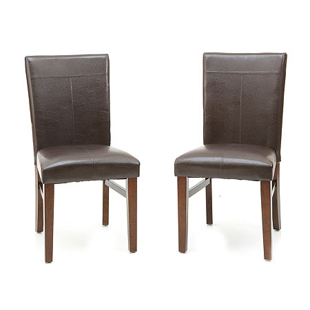 Click here for Landry Set of 2 Faux-Leather Parsons Dining Chairs... prices