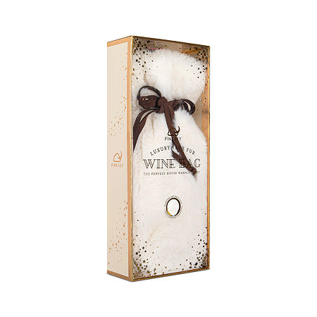 Click here for Pink Sky Luxe Faux Fur Wine Tote  One Size  White prices