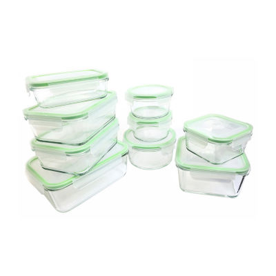 Kinetic Gogreen Glassworks 18-Pc. Oven Safe Glass Food Storage Set ...