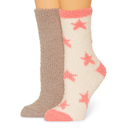Click here for Mixit Cozy Womens 2 Pair Crew Socks  4-10  Pink prices