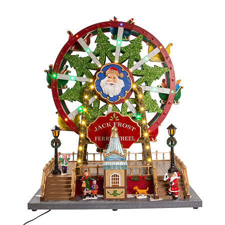 Kurt Adler 13 Lighted Musical Christmas Ferris Wheel with Motion - Clear