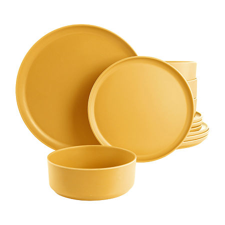 Click here for Gibson 12-pc. Melamine Dinnerware Set  One Size  Y... prices