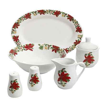 Click here for Gibson 7-pc. Porcelain Serving Set  One Size  Red prices