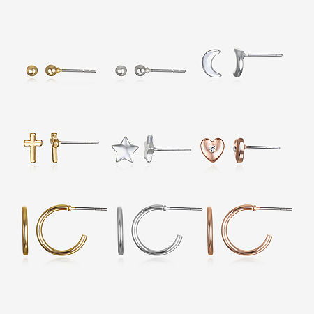 Click here for Bijoux Bar Delicates Tri Tone Womens Glass Cross H... prices