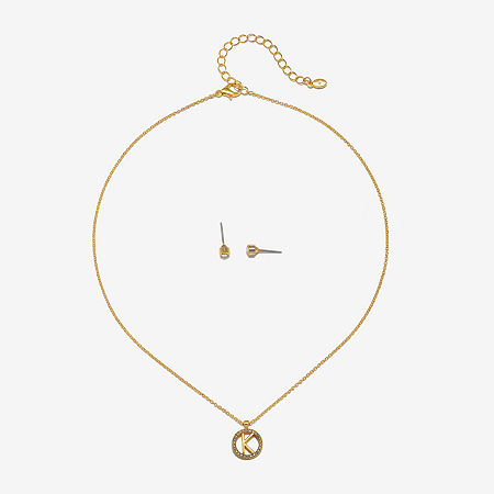 Click here for Bijoux Bar Delicates Gold Tone Pave Initial Womens... prices