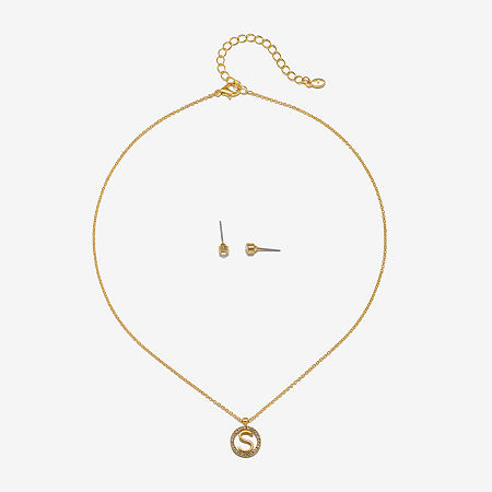 Click here for Bijoux Bar Delicates Gold Tone Pave Initial Womens... prices