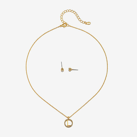 Click here for Bijoux Bar Delicates Gold Tone Pave Initial Womens... prices
