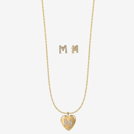 Click here for Monet Jewelry Initial Pendant Necklace And Stud Ea... prices