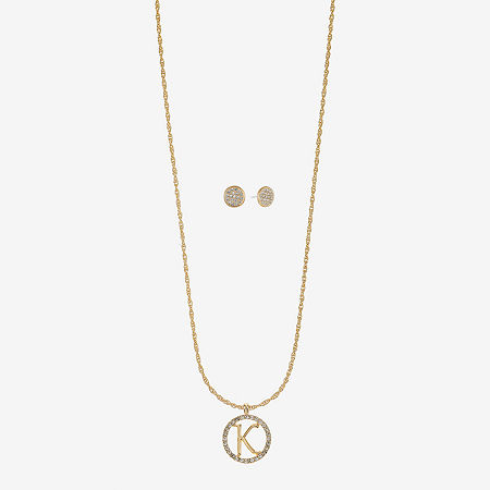 Click here for Monet Jewelry Initial Pendant Necklace And Stud Ea... prices