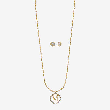 Click here for Monet Jewelry Initial Pendant Necklace And Stud Ea... prices