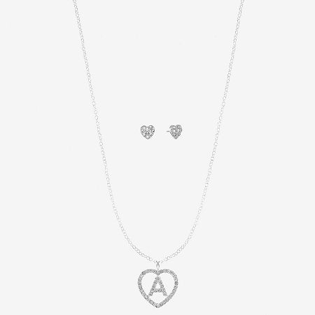 Click here for Monet Jewelry Initial Pendant Necklace And Stud Ea... prices