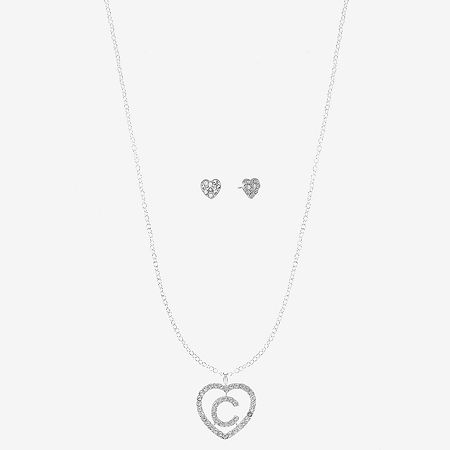 Click here for Monet Jewelry Initial Pendant Necklace And Stud Ea... prices