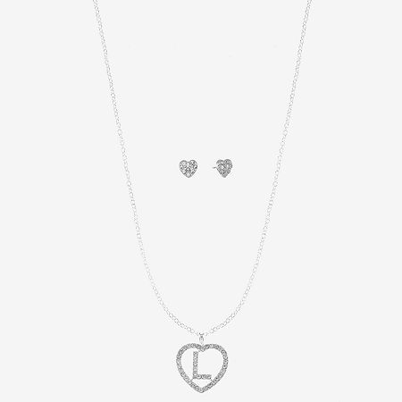 Click here for Monet Jewelry Initial Pendant Necklace And Stud Ea... prices