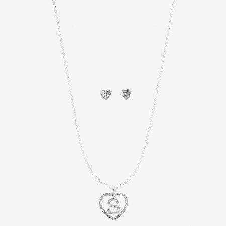 Click here for Monet Jewelry Initial Pendant Necklace And Stud Ea... prices