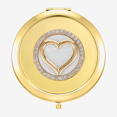 Monet Jewelry Initial Gold Tone Heart Compact Mirror, Color: Goldtone ...