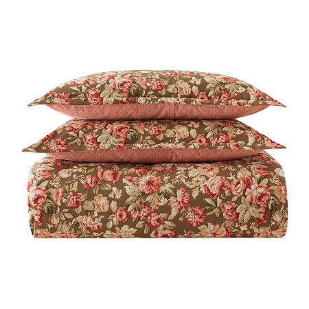 Laura Ashley Bloomsbury Reversible 3-Pc. Comforter Set  Full/Queen - Chocolate Brown