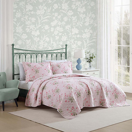 Laura Ashley(R) Veronicas Bouquet Reversible Cotton Quilt Set