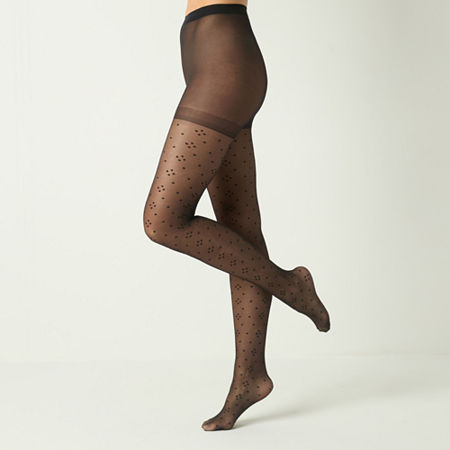 Mixit Womens Pin Dots Tights  Large  Black