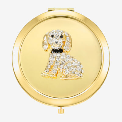Monet Jewelry Gold Tone Dog Gold Tone Compact Mirror, Color: Goldtone ...
