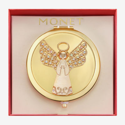 Monet Jewelry Gold Tone Angel Compact Mirror