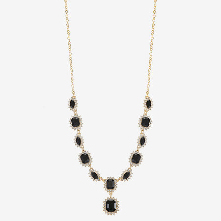 Click here for Monet Jewelry Gold Tone Womens Black Glass 17 Inch... prices