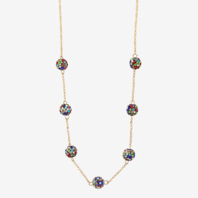 Monet Jewelry Gold Tone Red Gold Tone 17 Inch Collar Necklace - JCPenney