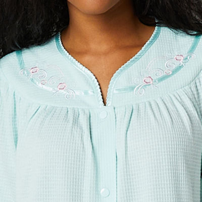 Adonna Womens Waffle Short Sleeve Knee Length Robe - JCPenney