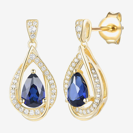 Click here for Womens Lab Created Blue Sapphire 14K Gold Over Sil... prices