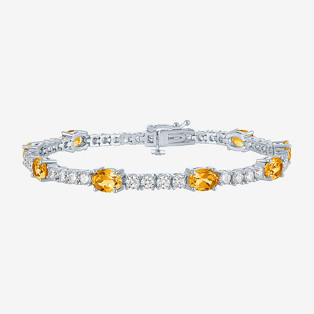 Click here for Gemstone Pure Silver Over Brass Tennis Bracelet  O... prices