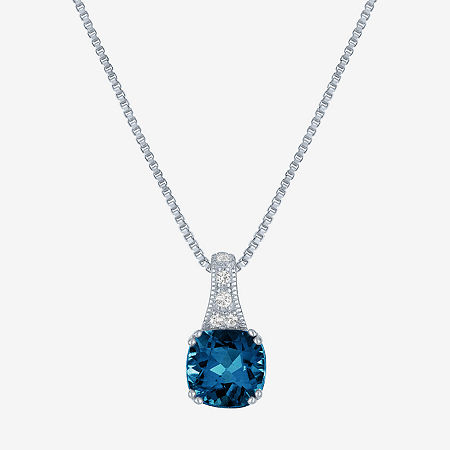 Click here for Gemstone Sterling Silver Cushion Pendant Necklace... prices