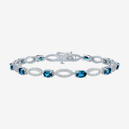 Click here for Gemstone Sterling Silver Oval Tennis Bracelet  One... prices
