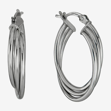 Click here for Womens Sterling Silver 26mm Hoop Earrings  One Siz... prices