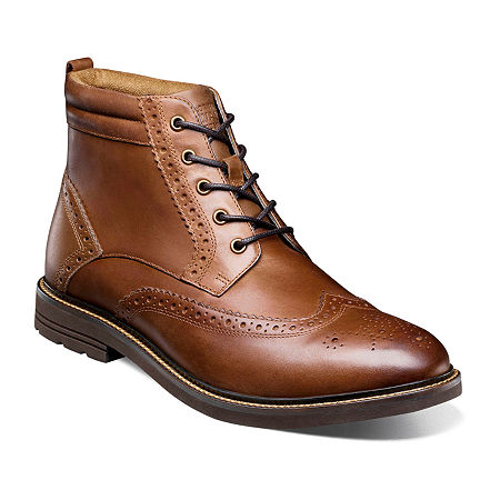 Click here for Nunn Bush Mens Odell Ii Wingtip Flat Heel Dress Bo... prices