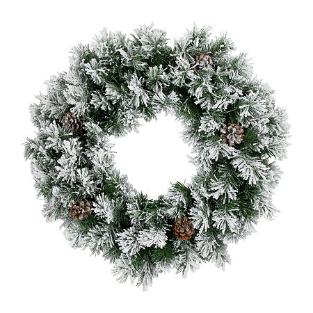 Click here for Northlight Snow Flocked Angel Pine Wreath  One Siz... prices