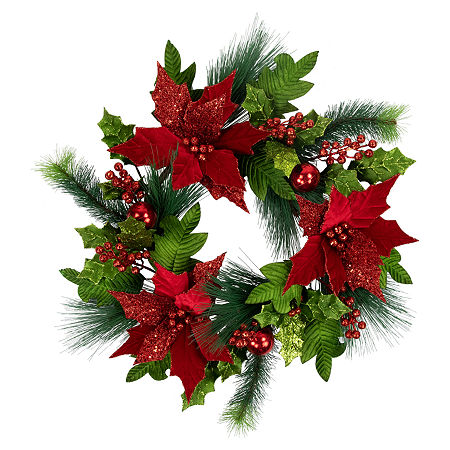 Click here for Northlight 24in Glittered Unlit Wreath  One Size... prices