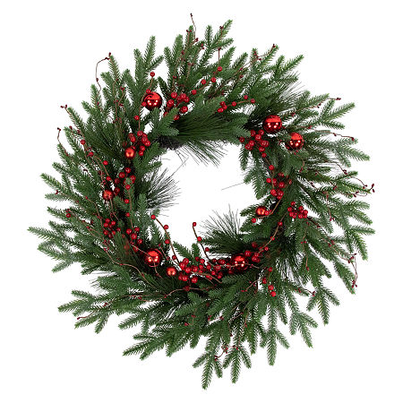 Click here for Northlight Red Berry And Pine Unlit Wreath  One Si... prices