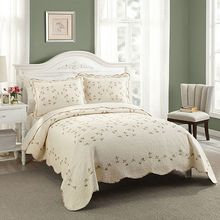 Click here for Modern Heirloom Felisa Embroidered Quilt Set  One... prices