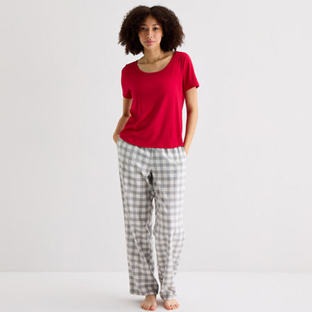 Click here for Sleep Chic Womens Rib Round Neck Short Sleeve Plus... prices