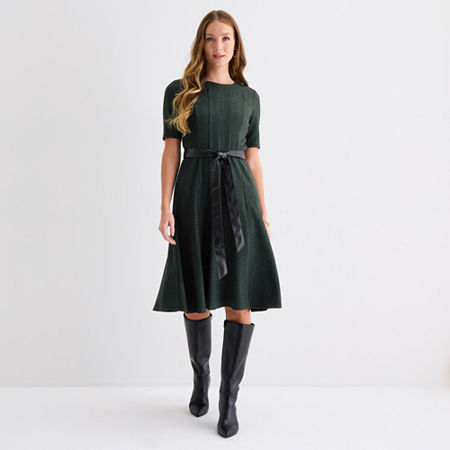 Click here for Womens Perceptions Elbow Sleeve w/ Faux Leather Be... prices